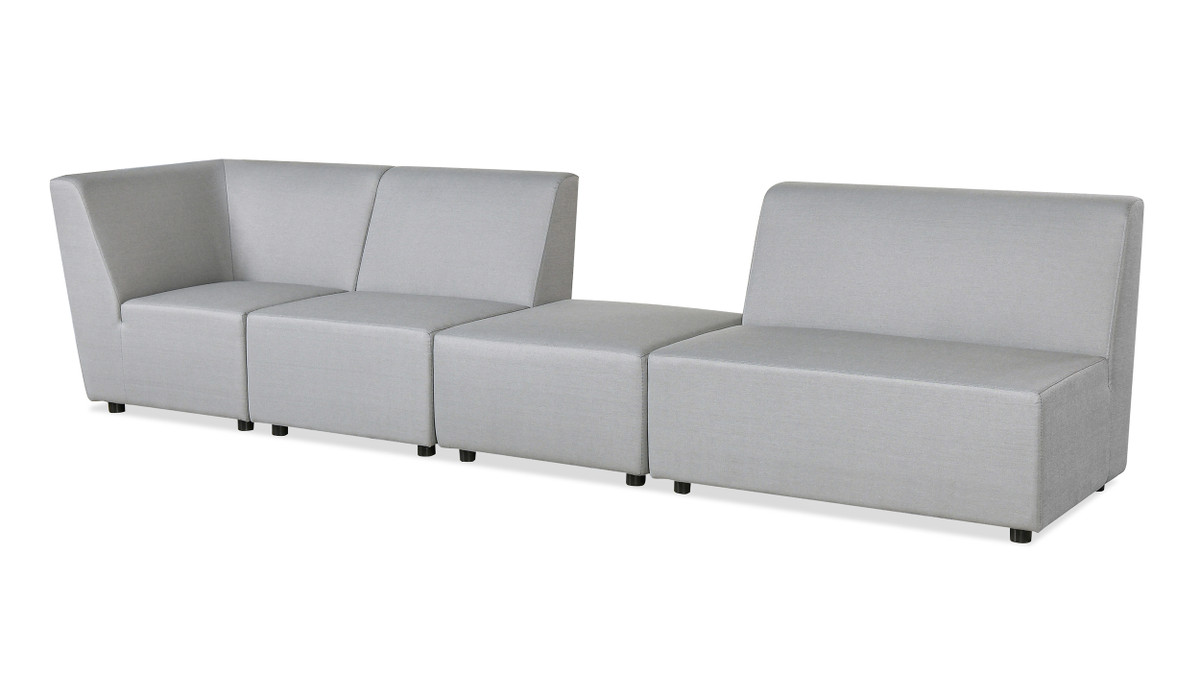 Cleo 140" 4pc Modular Upholstered Deep Seating Patio Sectional Sofa ...