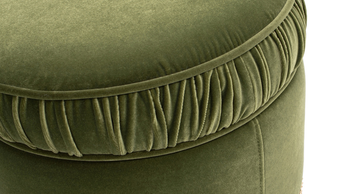 Serena 38" Oval Storage Bench Ottoman, Olive Green - Jennifer Taylor Home