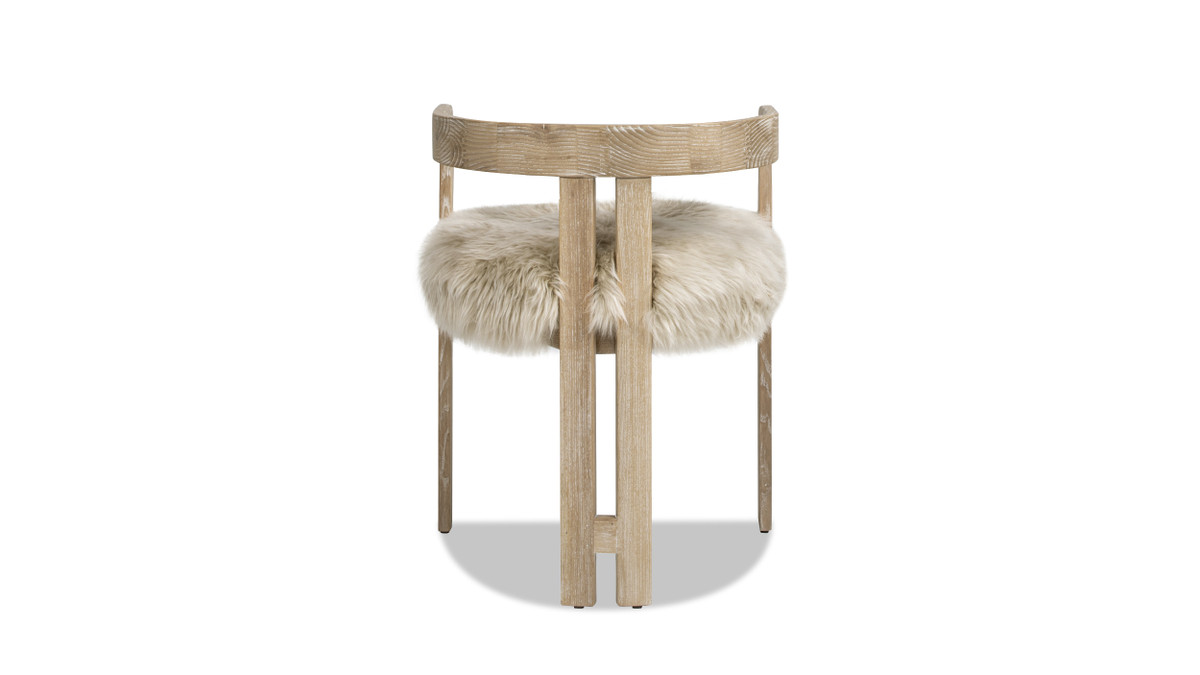 Millwick 21" Low Back Genuine Fur Dining Chair, Natural Blonde ...