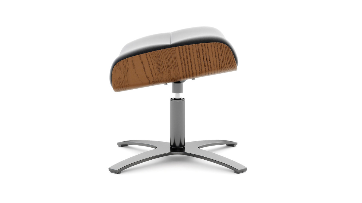 Jovan 20.5" Mid-Century Modern Genuine Leather Footstool Ottoman ...