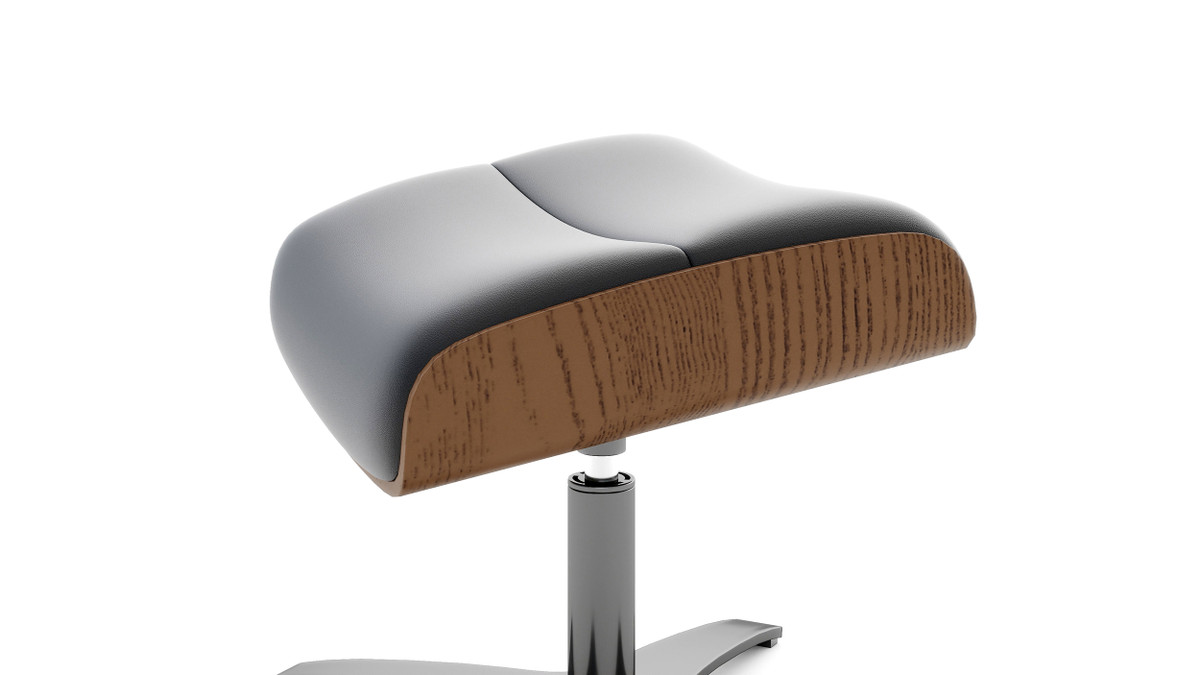 Jovan 20.5" Mid-Century Modern Genuine Leather Footstool Ottoman ...