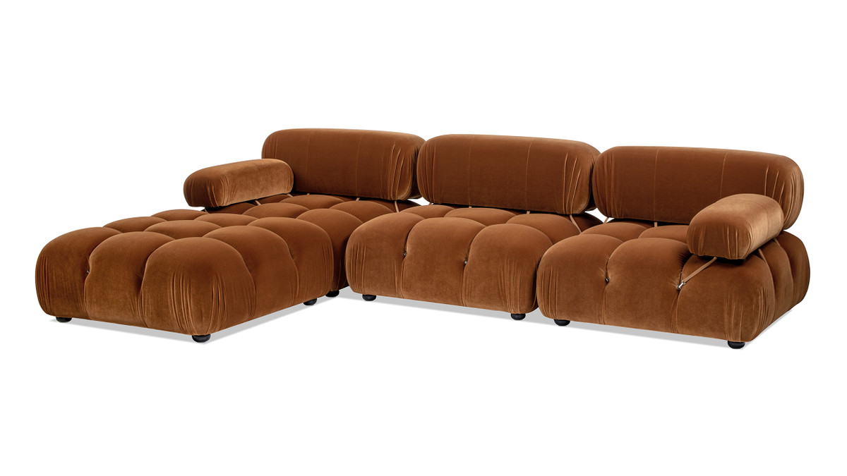 Marcel 109.5" Bubble Modular Modern 4-Piece Reversible Sectional Sofa ...