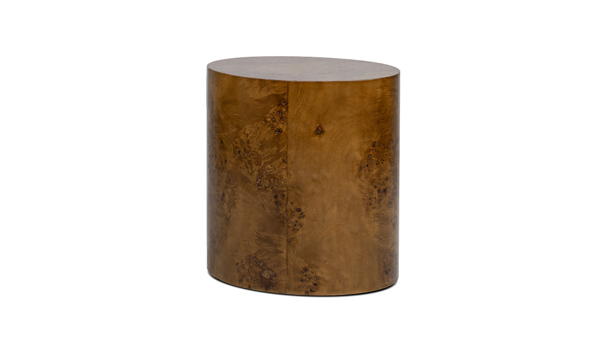 Nebula 20' Accent Oval Pillar Side Table, Medium Brown Walnut ...