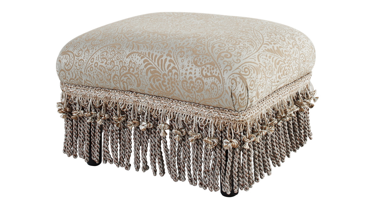 Fiona Traditional Decorative Footstool, Paisley Teal Tan - Jennifer ...