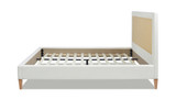 Haley Upholstered Cane-Back Platform Bed, King, Snow White - Jennifer ...