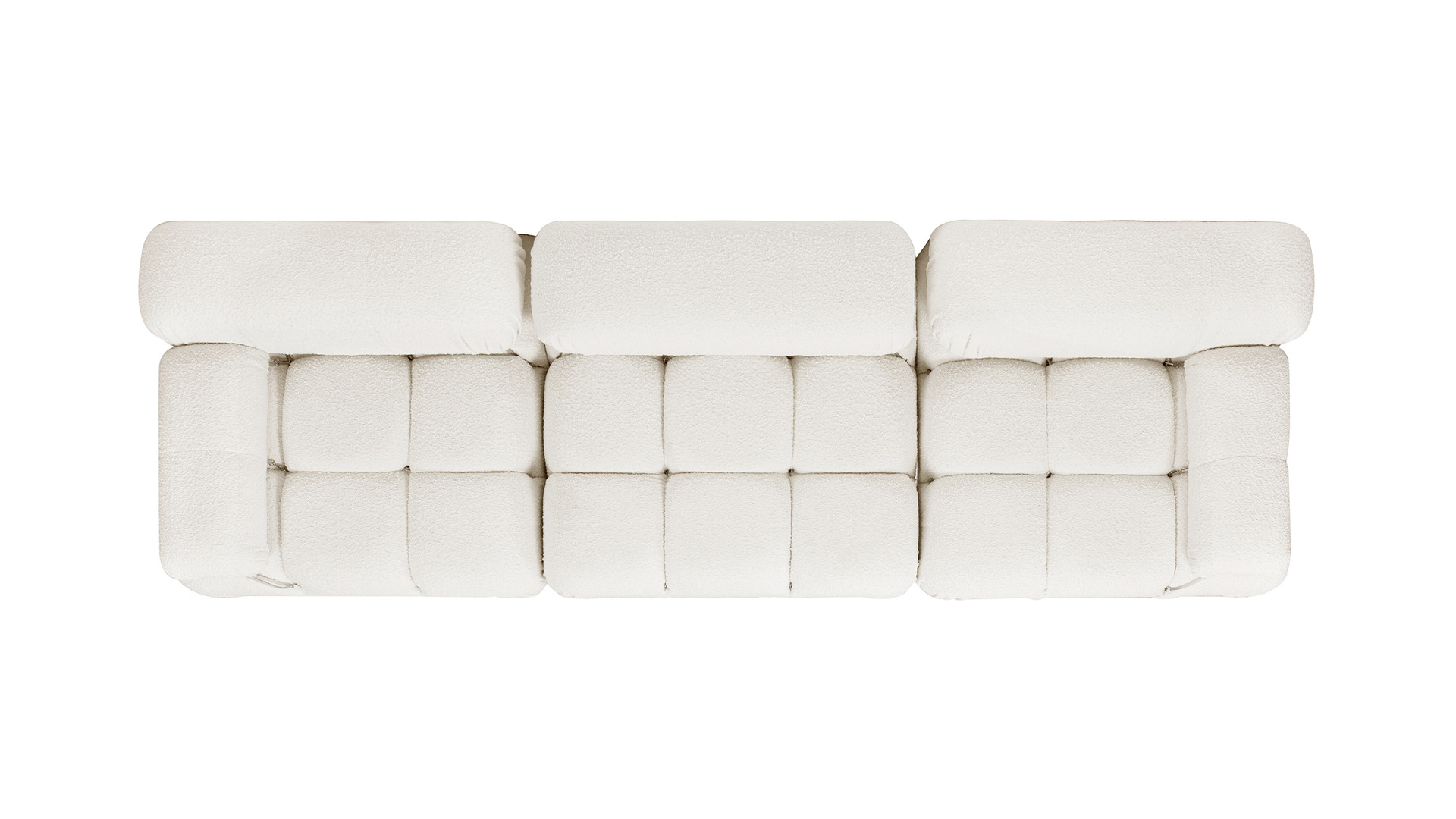 Marcel 109.5" Bubble Modular Modern 3-Piece Sofa, Ivory White Bouclé ...