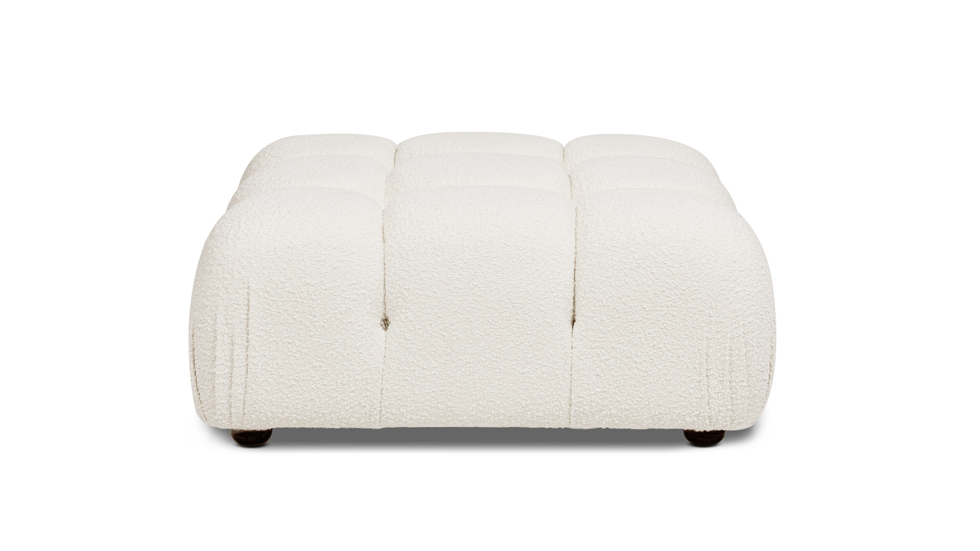 Marcel 36" Bubble Modular Modern Cocktail Ottoman, Ivory White Bouclé ...