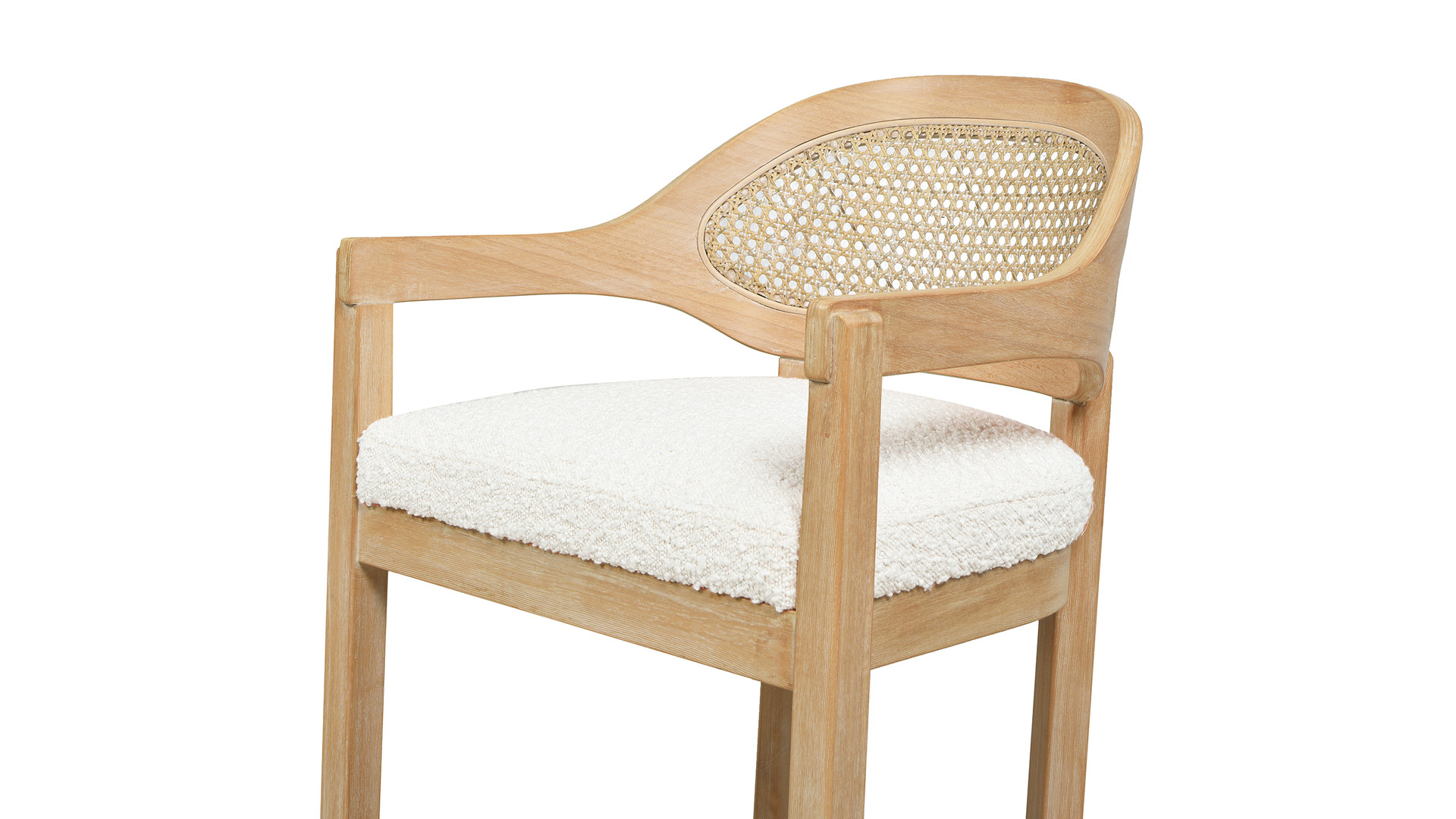 Americana Mid-Century Modern 26" Cane Back Counter Stool, Ivory White ...