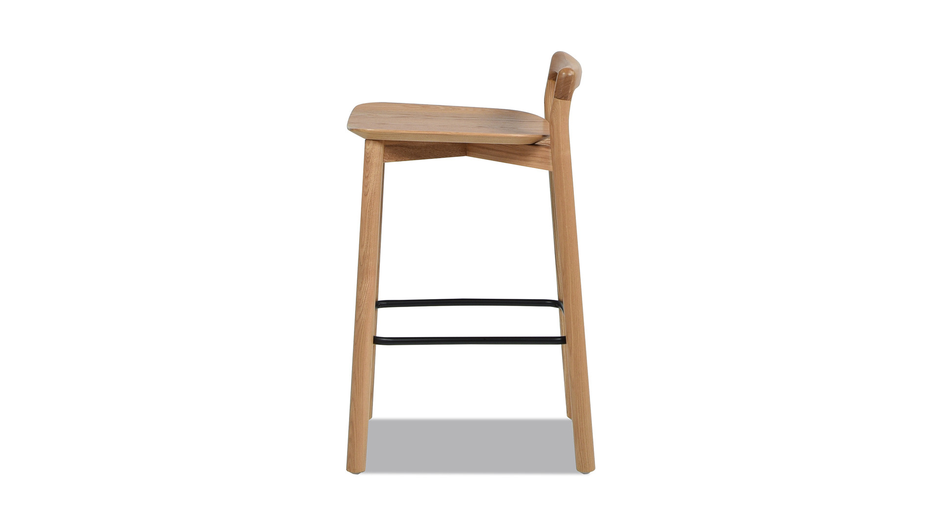 Sven 26.5" Modern Minimalist Low Back Wood Counter Stool, Natural ...
