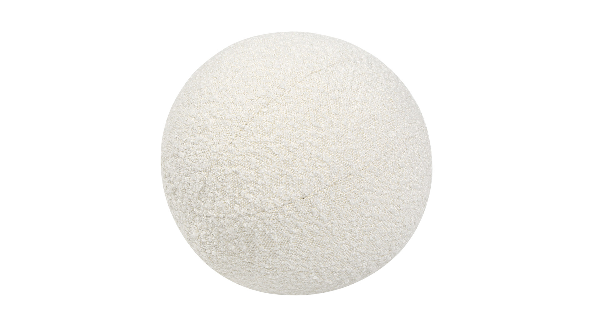 Luna 12" Round Sphere Accent Ball Throw Pillow, Ivory White Bouclé ...