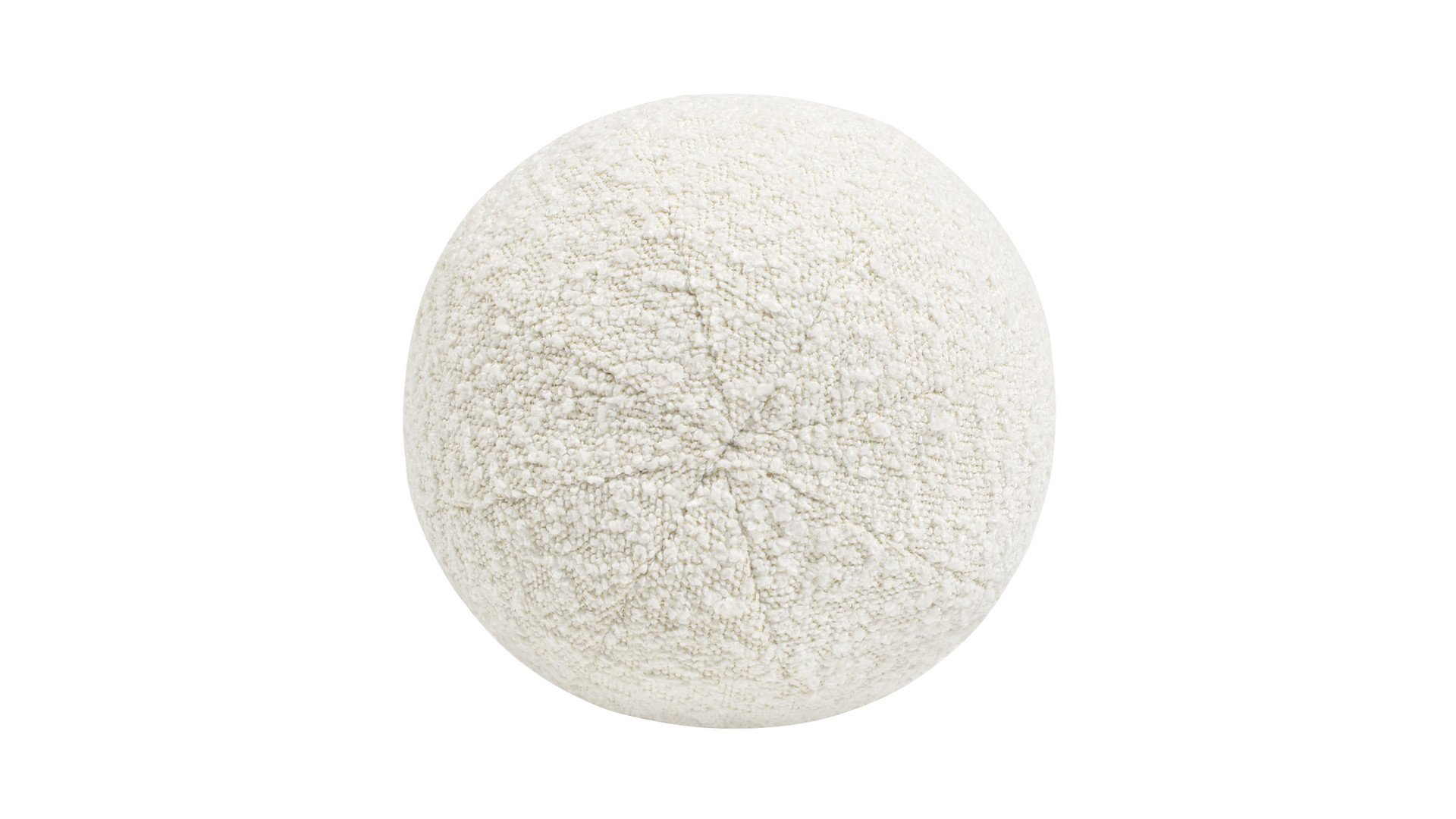 Luna 12" Round Sphere Accent Ball Throw Pillow, Ivory White Bouclé ...