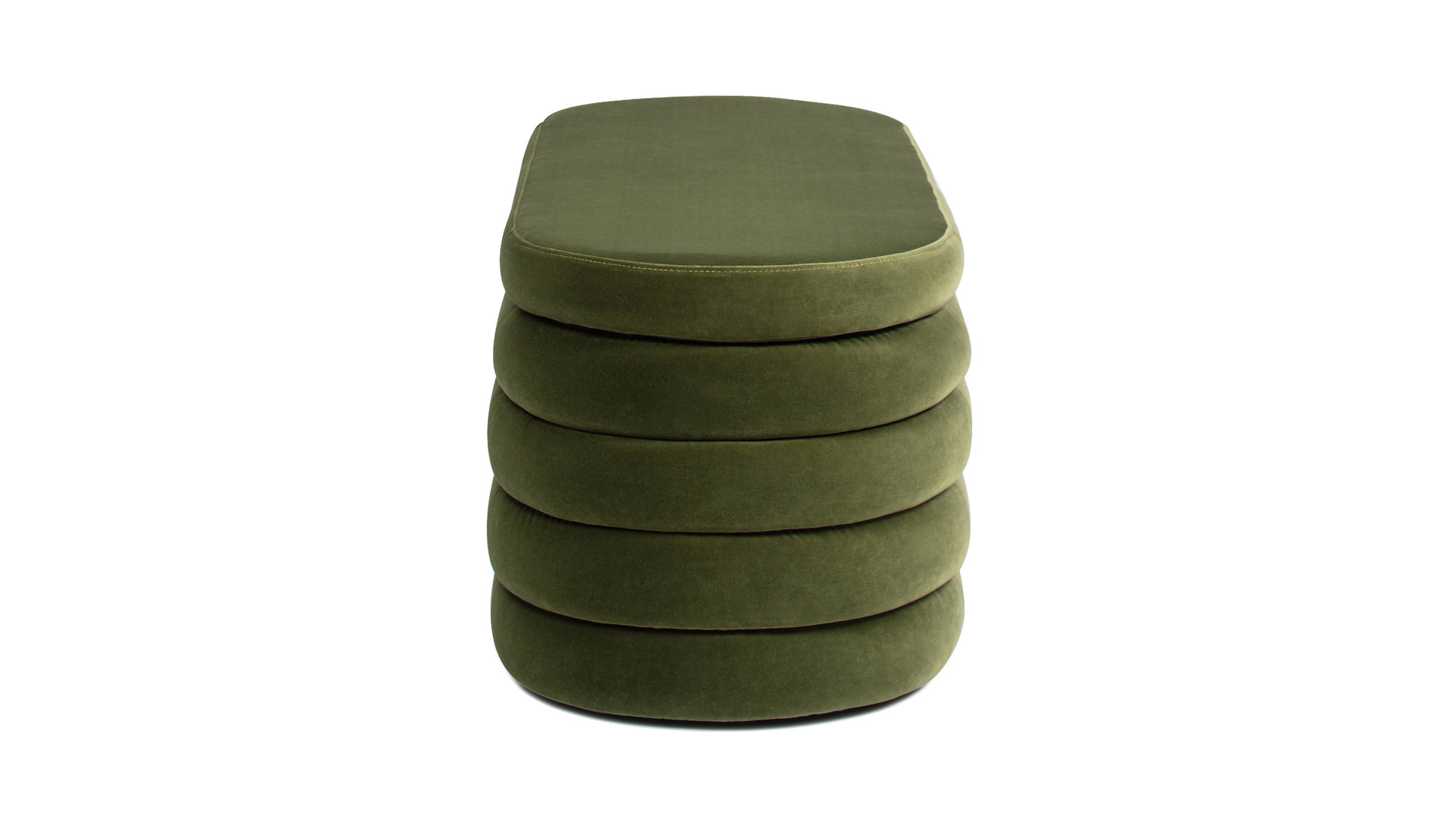 Fuji 49" Upholstered Oval Storage Bench, Olive Green - Jennifer Taylor Home