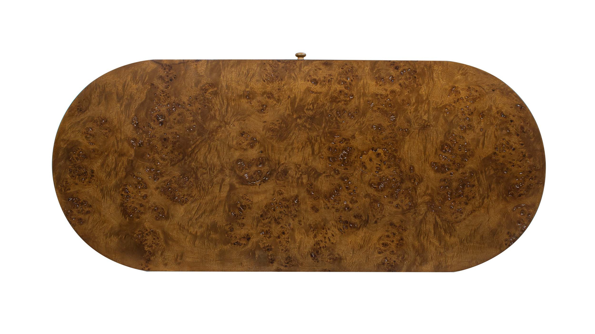 Jesse 55.5" Burl Wood Single Drawer Oval Computer Desk, Dark Brown ...