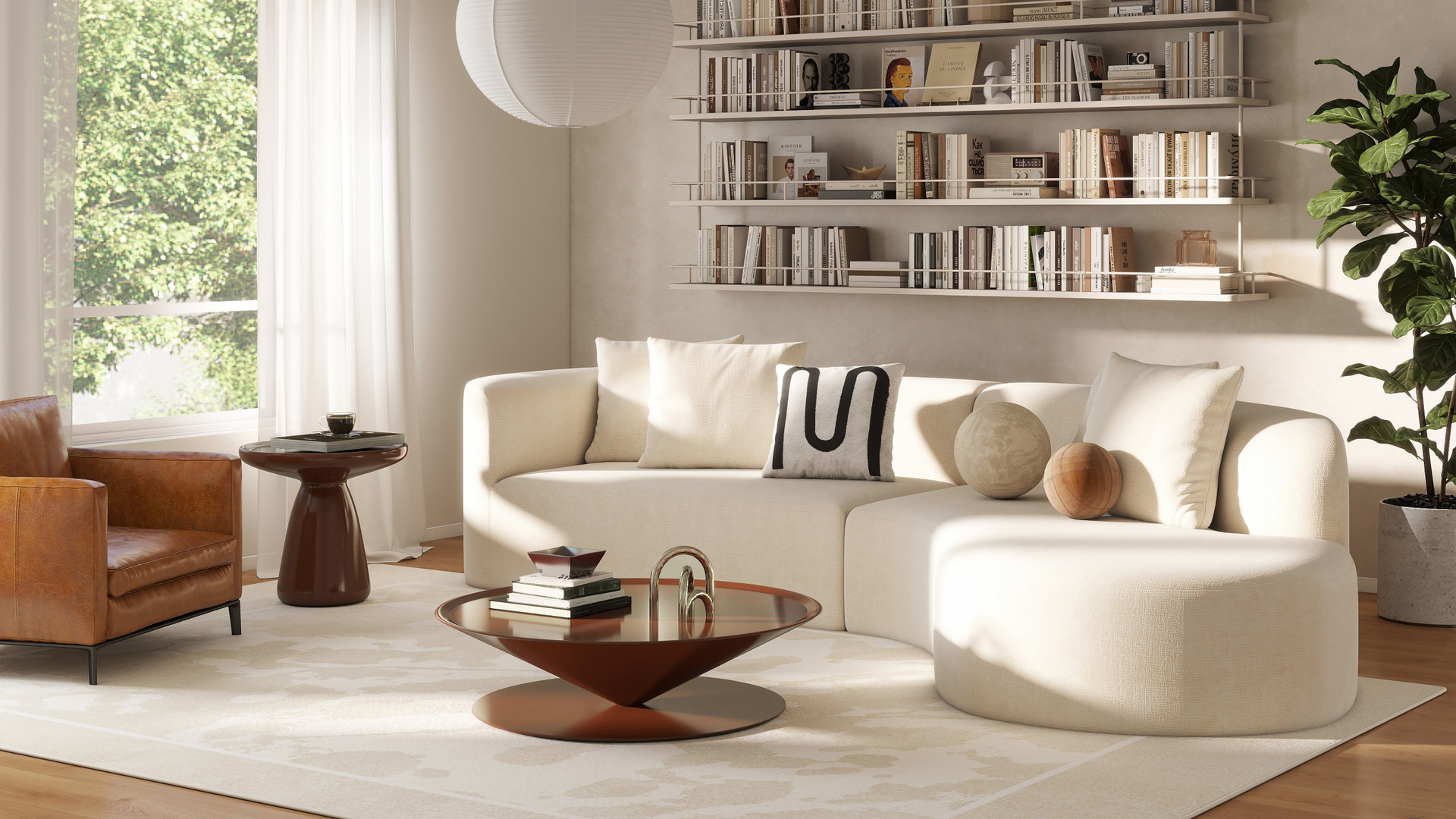 Mallory 134.5" Sofa-in-a-Box RAF Curved Sectional Sofa, Porcelain Light ...