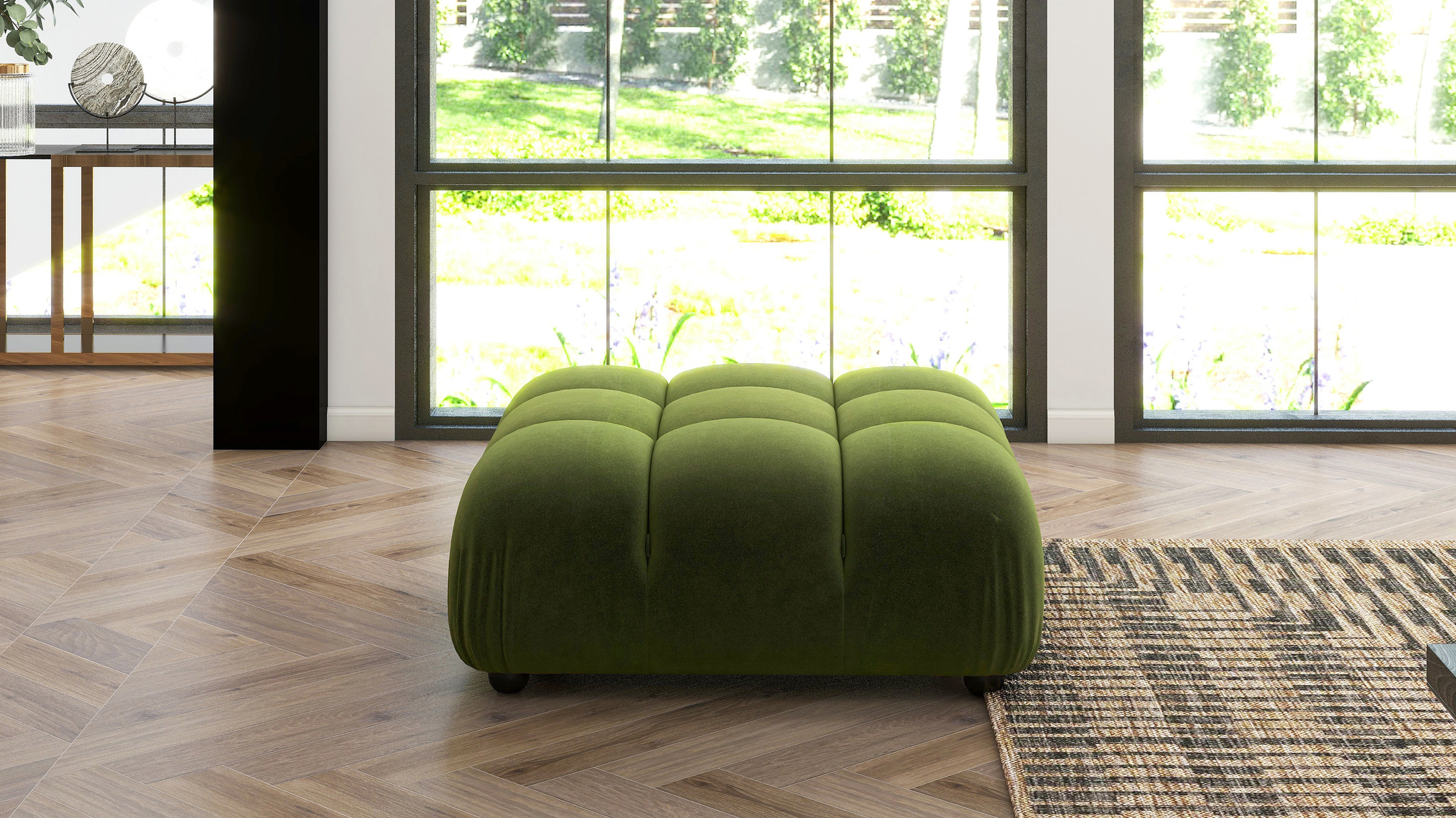 Green cocktail ottoman store