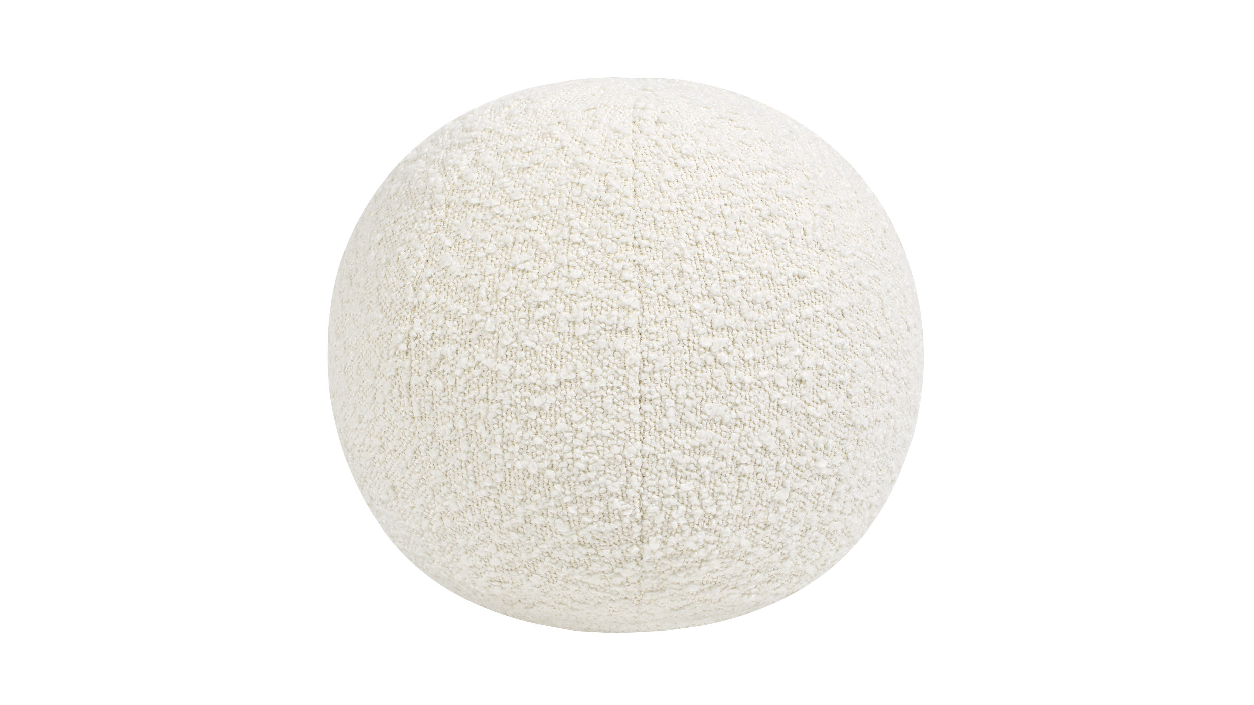 Luna 12" Round Sphere Accent Ball Throw Pillow, Ivory White Bouclé ...