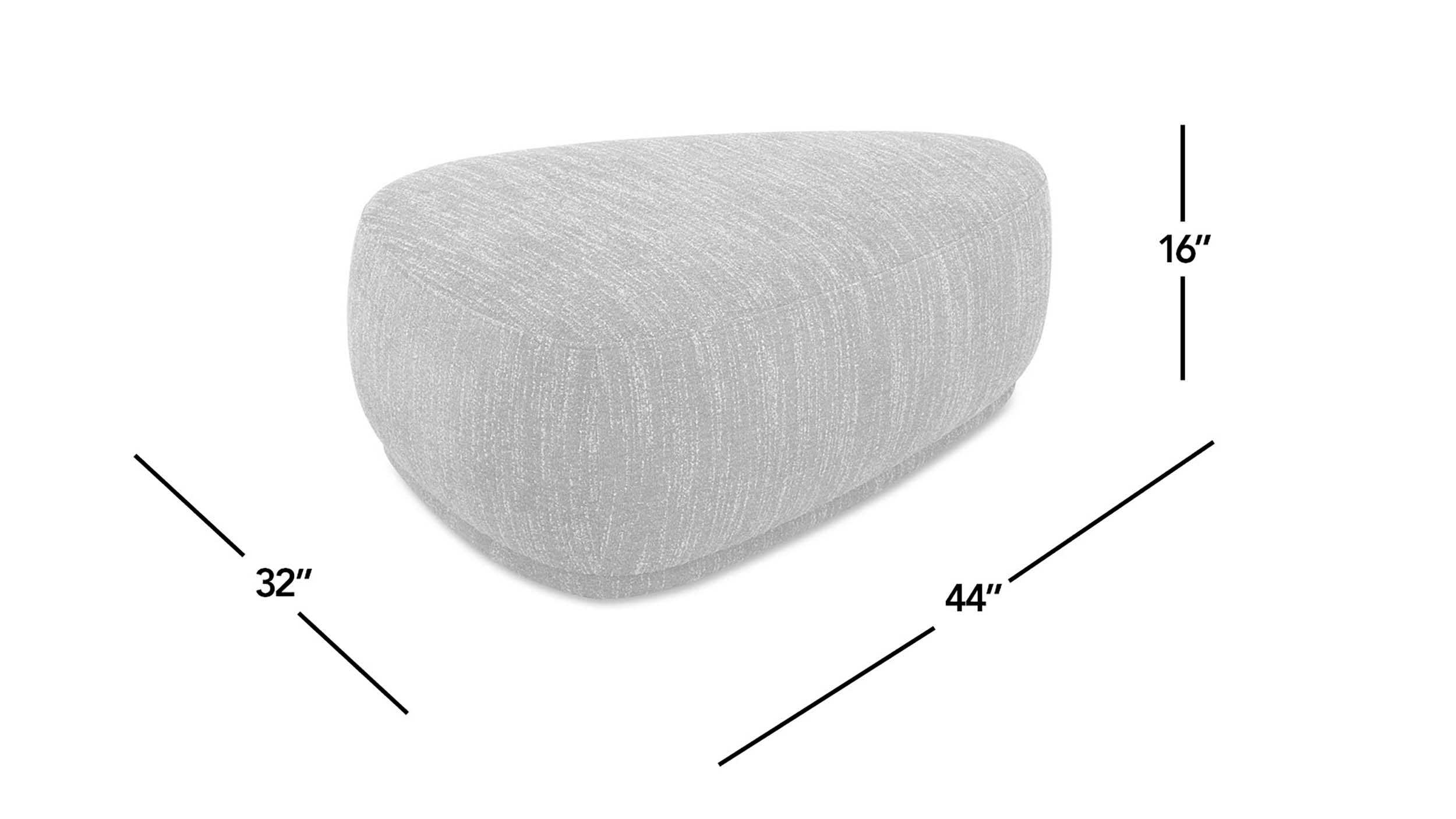Pebble 44" & 26" Rounded Triangle Cocktail Ottoman Set, Mustard Yellow ...