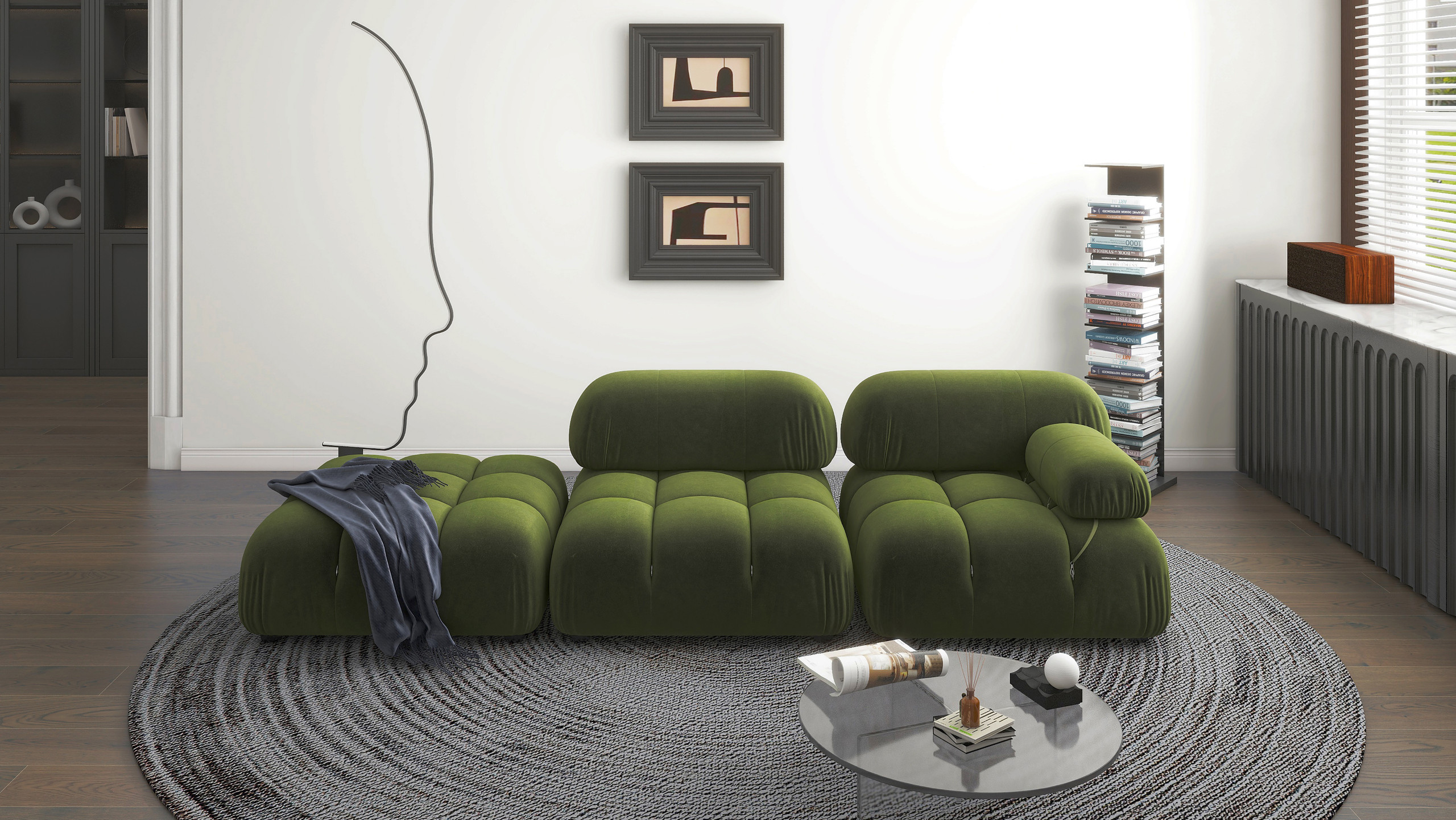 Marcel 36" Bubble Modular Modern Lounge Arm Chair, Olive Green ...