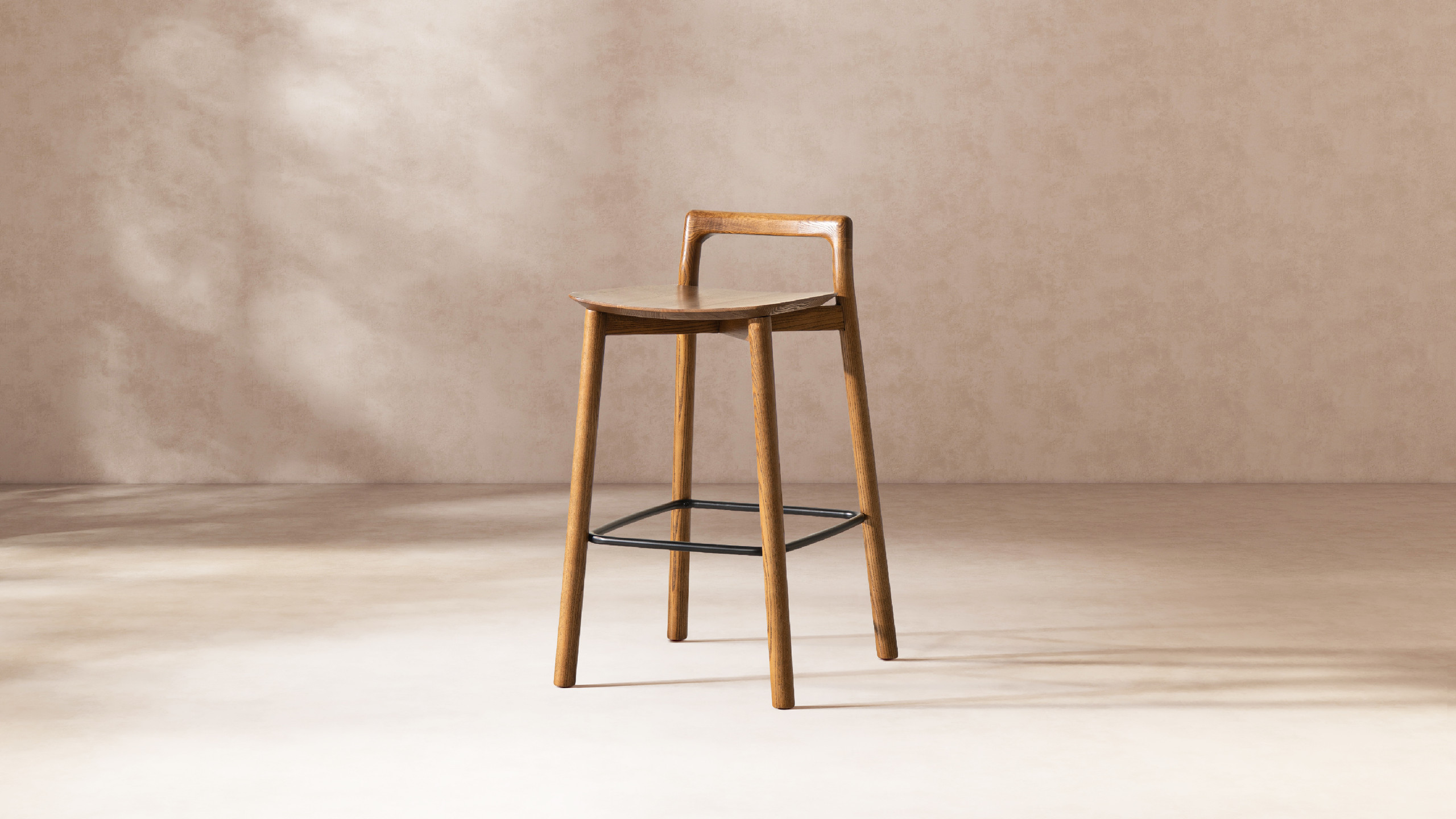 Sven 26.5" Modern Minimalist Low Back Wood Counter Stool, Dark Brown ...