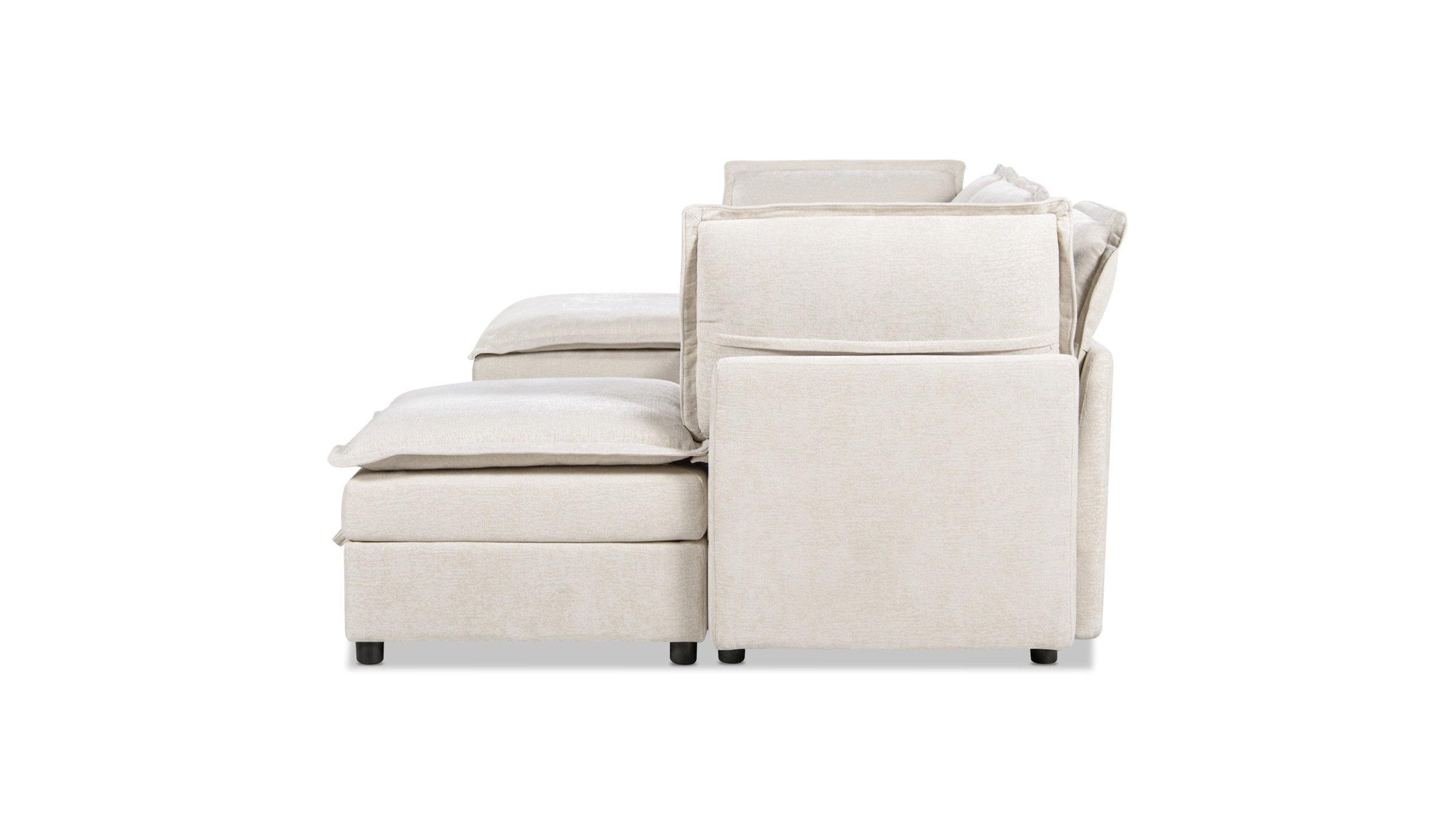 Sadie 124" Modular U-Shaped Sectional Sofa-in-a-Box with Storage ...