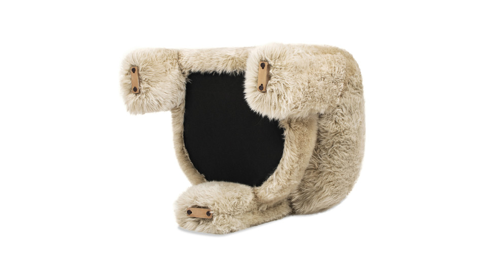 Avalon 35" Genuine Sheepskin Fur Split Barrel Back Accent Chair ...