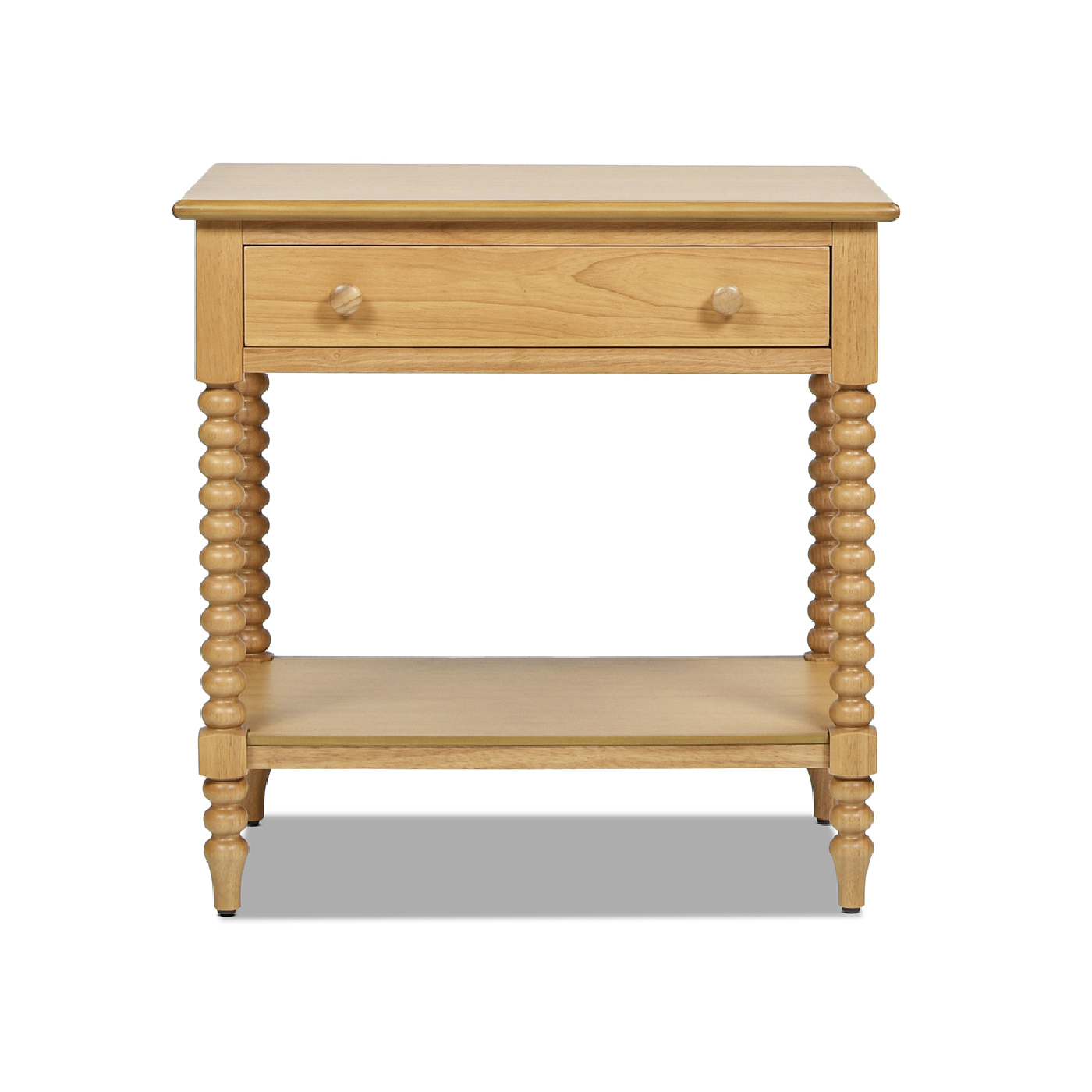 Easton 28 Modern Farmhouse Turned 1 Drawer Storage Side Table with Shelf Natural Brown