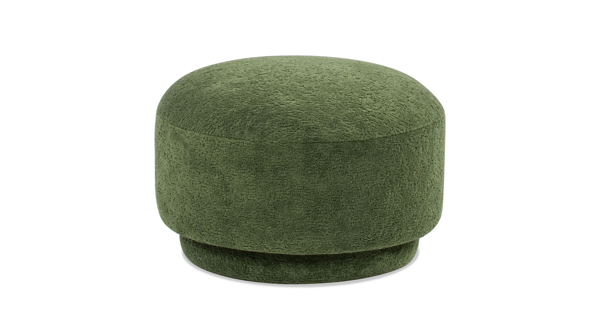 Fuji 15" Mushroom Footstool Ottoman, Moss Green Fleeced Teddy ...