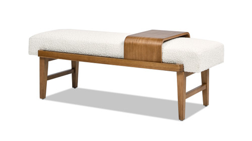 Billie 52" Modern Telephone Bench with Sliding Shelf, Ivory White ...
