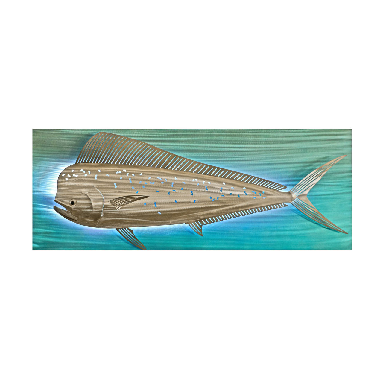 Mahi-Mahi Fish Lit Metal Wall Art - MM334