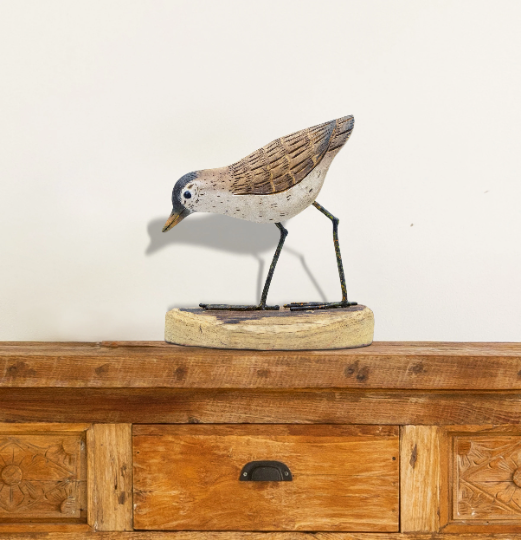 Sandpiper Table Sculpture - Hand Carved Wood