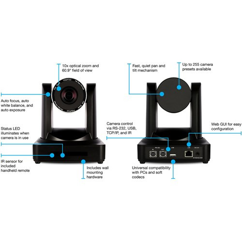 Professional PTZ Camera with USB - White - VideoLink®