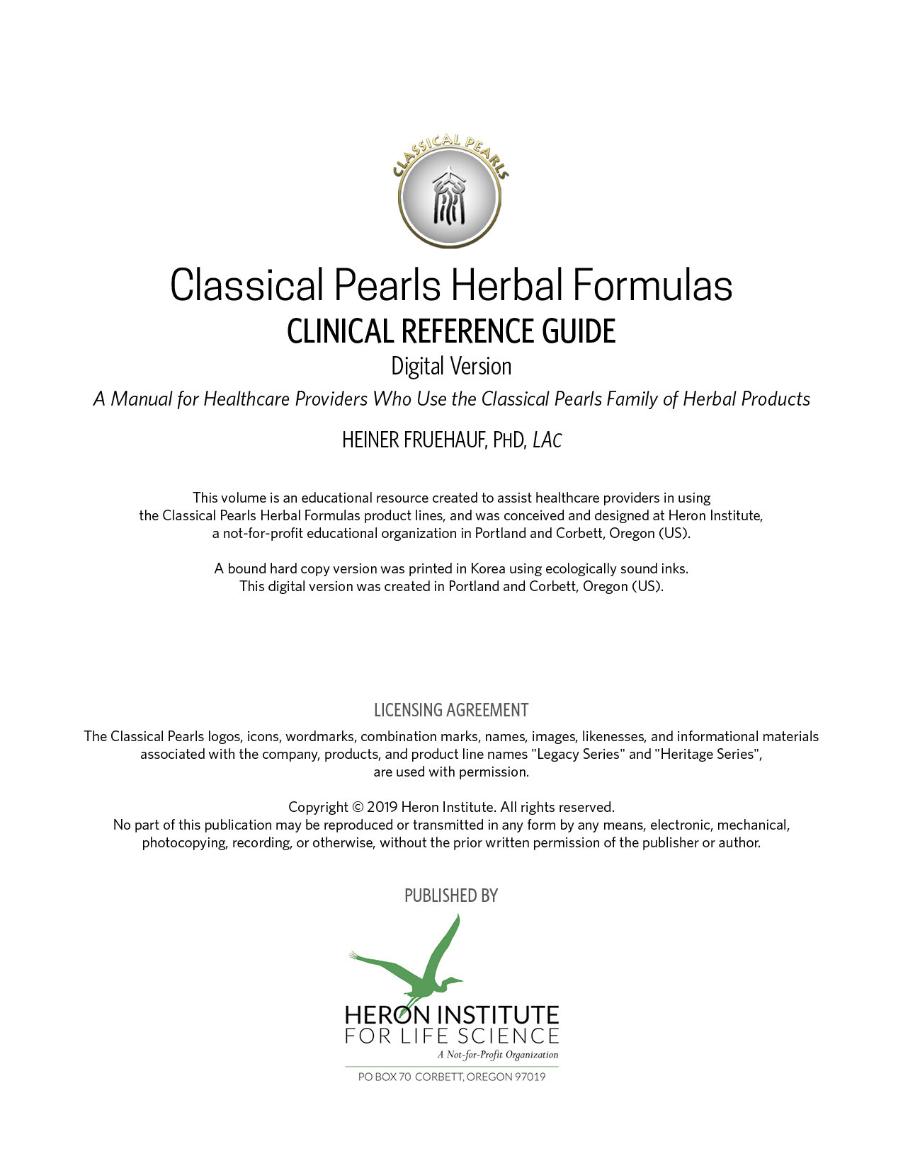Classical Pearls Clinical Reference Guide (2019) [Downloadable PDF]
