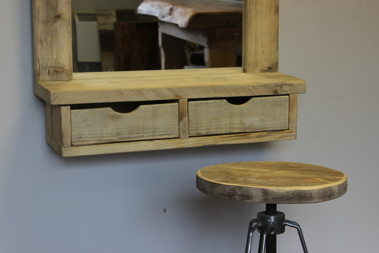 rustic industrial Salon Barber shop Styling Station with Drawer