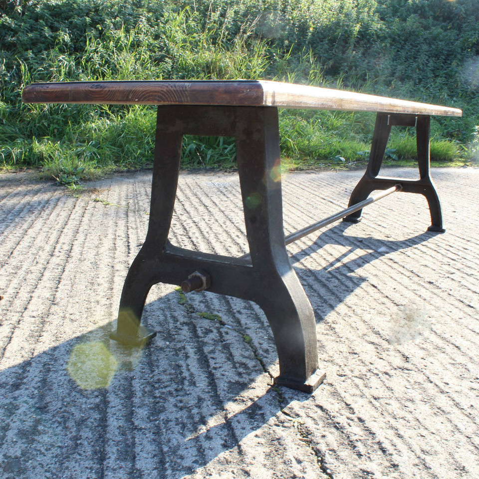 vintage-industrial-cast-iron-dining-set-table-bench