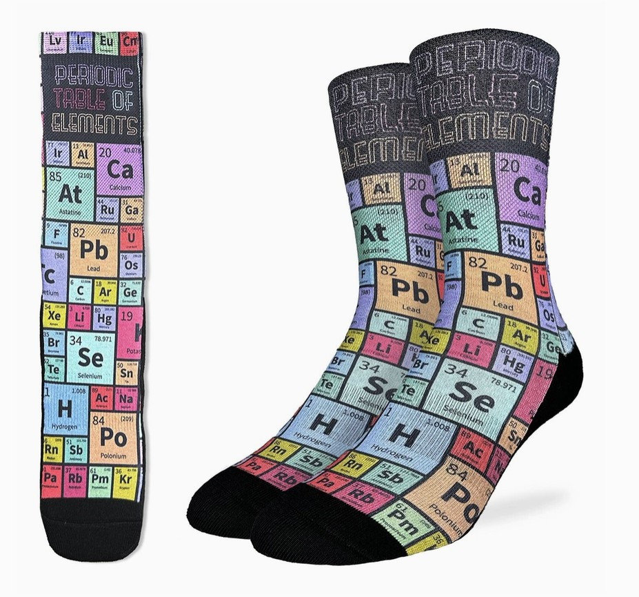 Periodic Table Socks - Mary Baldwin Campus Store