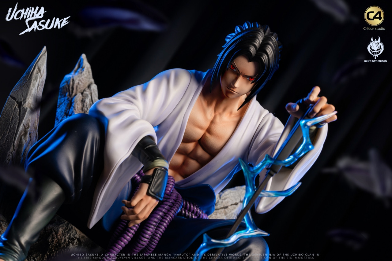 * Pre-order * C4 Studio Naruto sitting position Uchiha Sasuke Resin ...