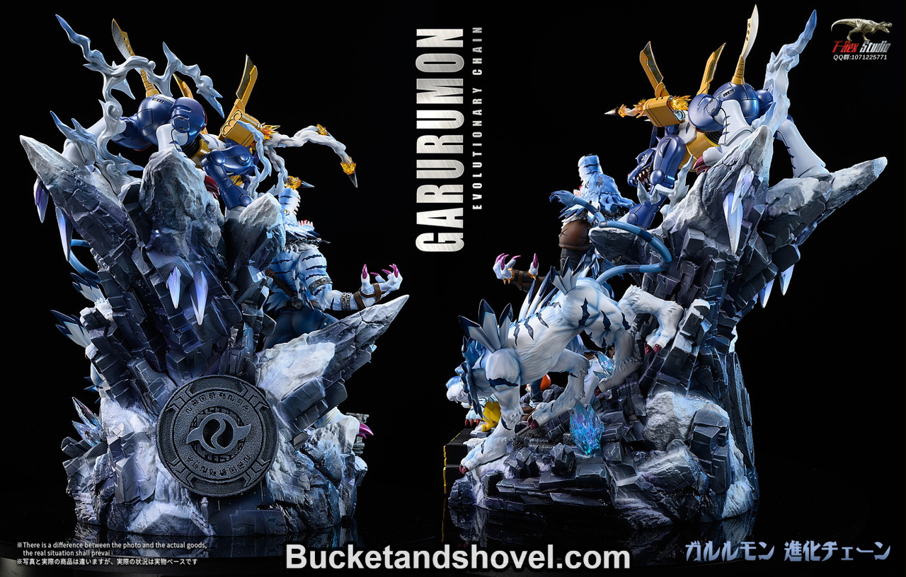*Pre-order * Trex Studio Digimon Garurumon Evolution Resin Statue - Bucket&Shovel