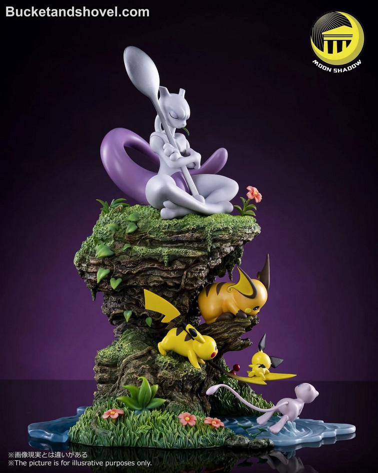 *Pre-order * MoonShadow Studio Mewtwo＆ Pikachu family Resin Statue ...