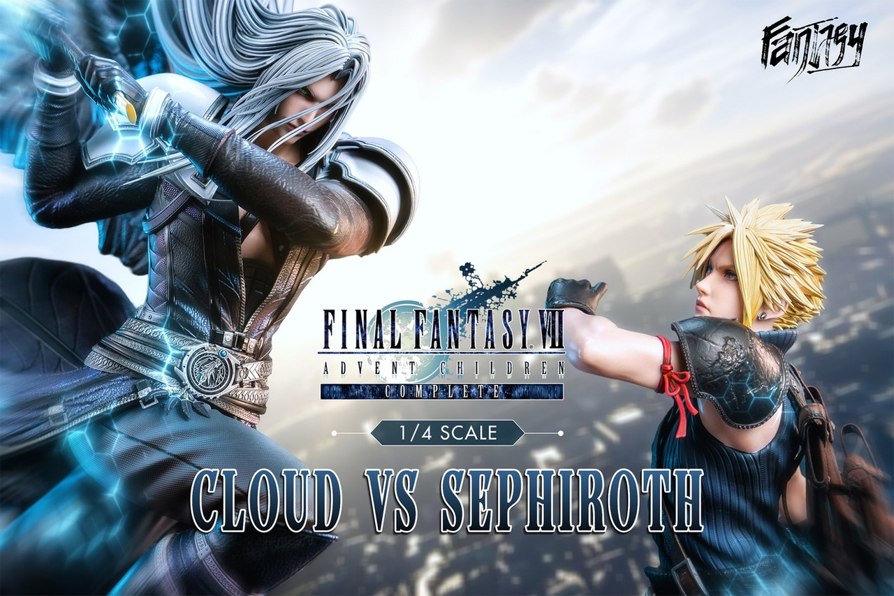 cloud and sephiroth statue