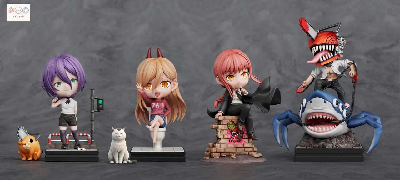 *Pre-order * Popo Studio Chainsaw Man Q Version Denji Resin Statue ...