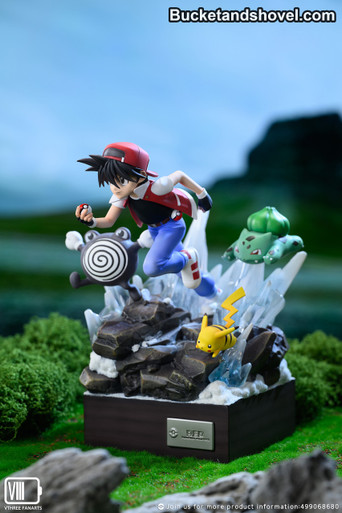 *Pre-order * V3 FANARTS Studio Pokemon Ash Ketchum family Resin Statue ...