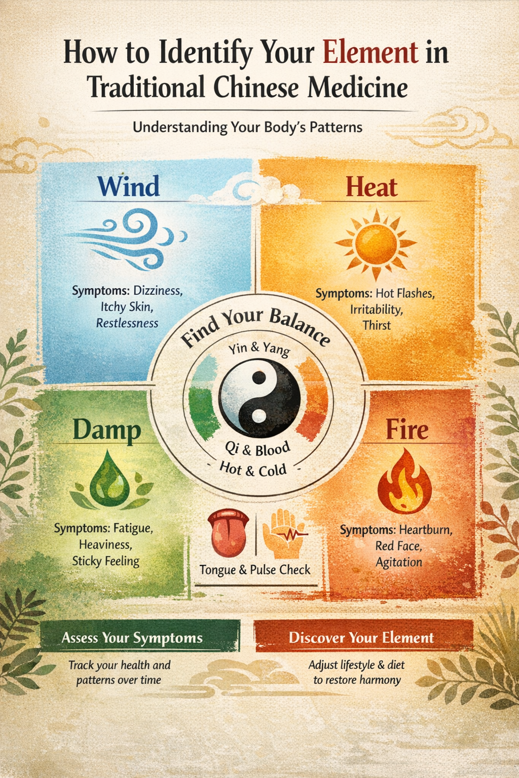 TCM Patterns Self Check Cold Heat Damp Dry Deficiency Excess - 1st ...