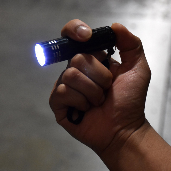 Compact 9 LED Aluminum Flashlight with Wrist Strap - 3 1/4" Long ...