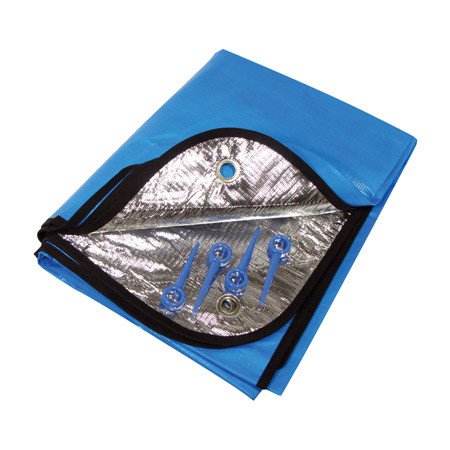 Emergency Outdoor Double-Sided Blanket with Plastic Stakes - 82'' x 51 ...