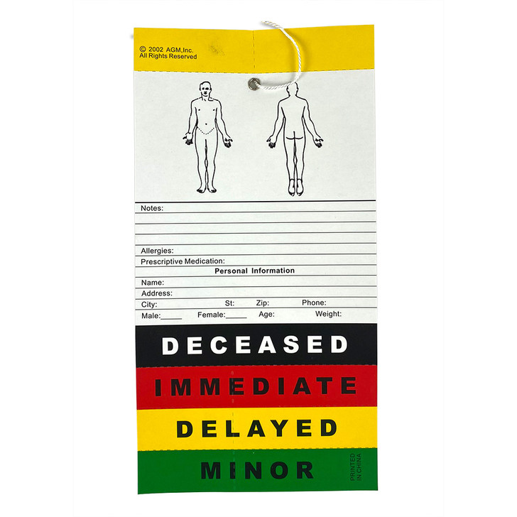 EVACU-AID Triage Tags 50-Pack - Incident Command Supplies