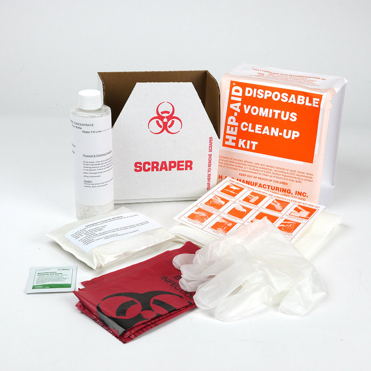 HEP-AID Disposable Vomit Clean-Up Kit - Bio-Hazard Protection Clean-Up ...