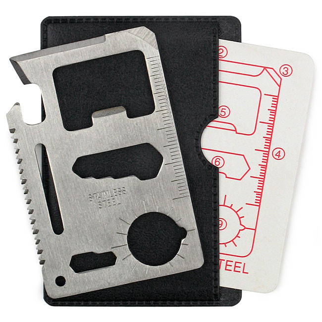 11 Function Survival Tool - Wallet Size - Camping Tools Supplies