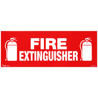Fire Extinguisher Sign - 12" x 4.5" - Vinyl Self-Adhesive - Fire ...