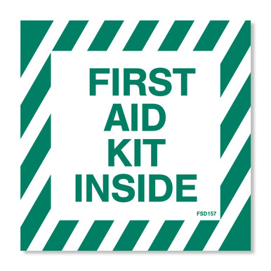 First Aid Kit Inside Sticker - Vinyl Self-Adhesive Label - 4" x 4 ...