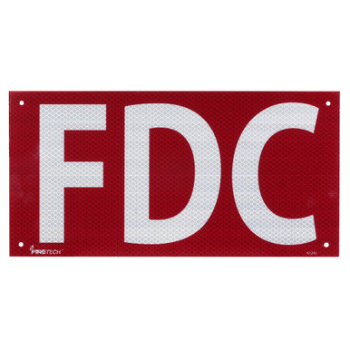 Reflective FDC Sign - Aluminum - 10" x 7" - 6" Letters - Fire ...
